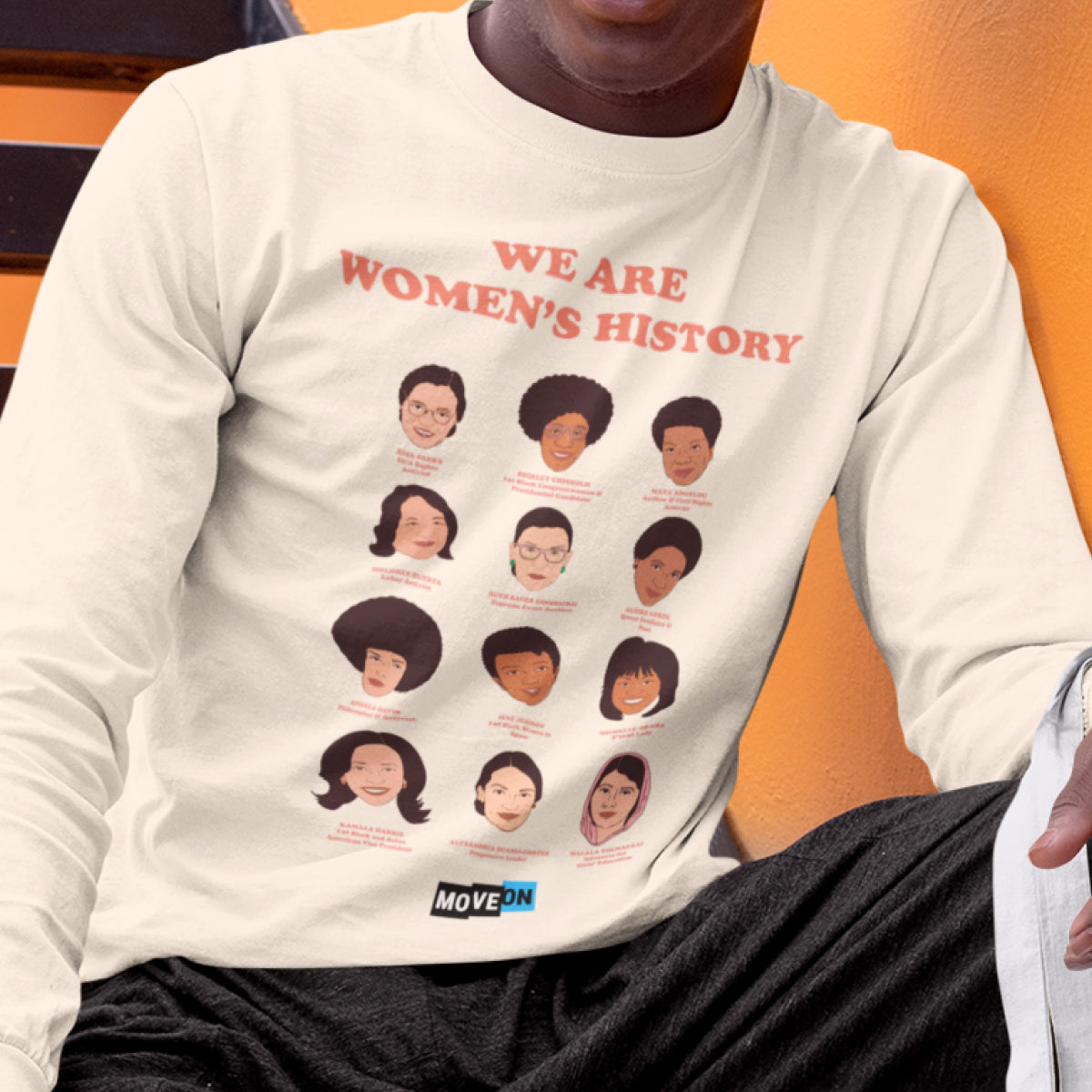 "We Are Women's History" Long Sleeve Organic Cotton Shirt – MoveOn.org ...